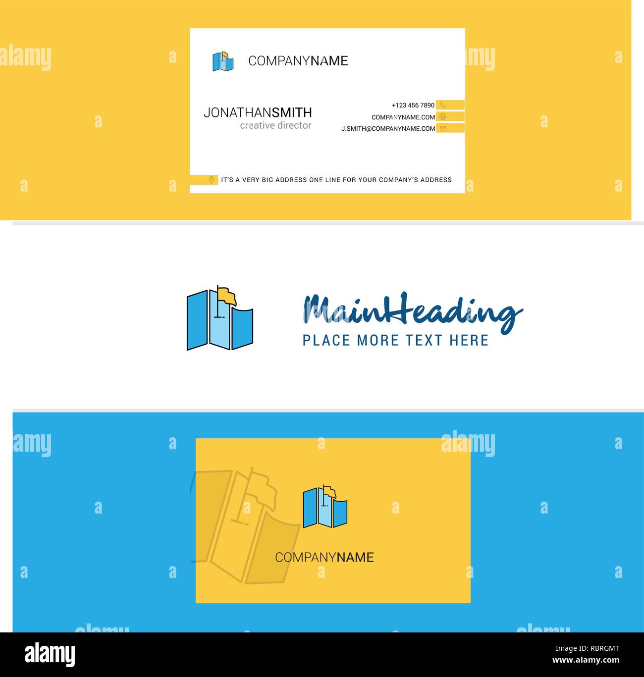 Beautiful Map Logo and business card. vertical Design Vector Stock ...