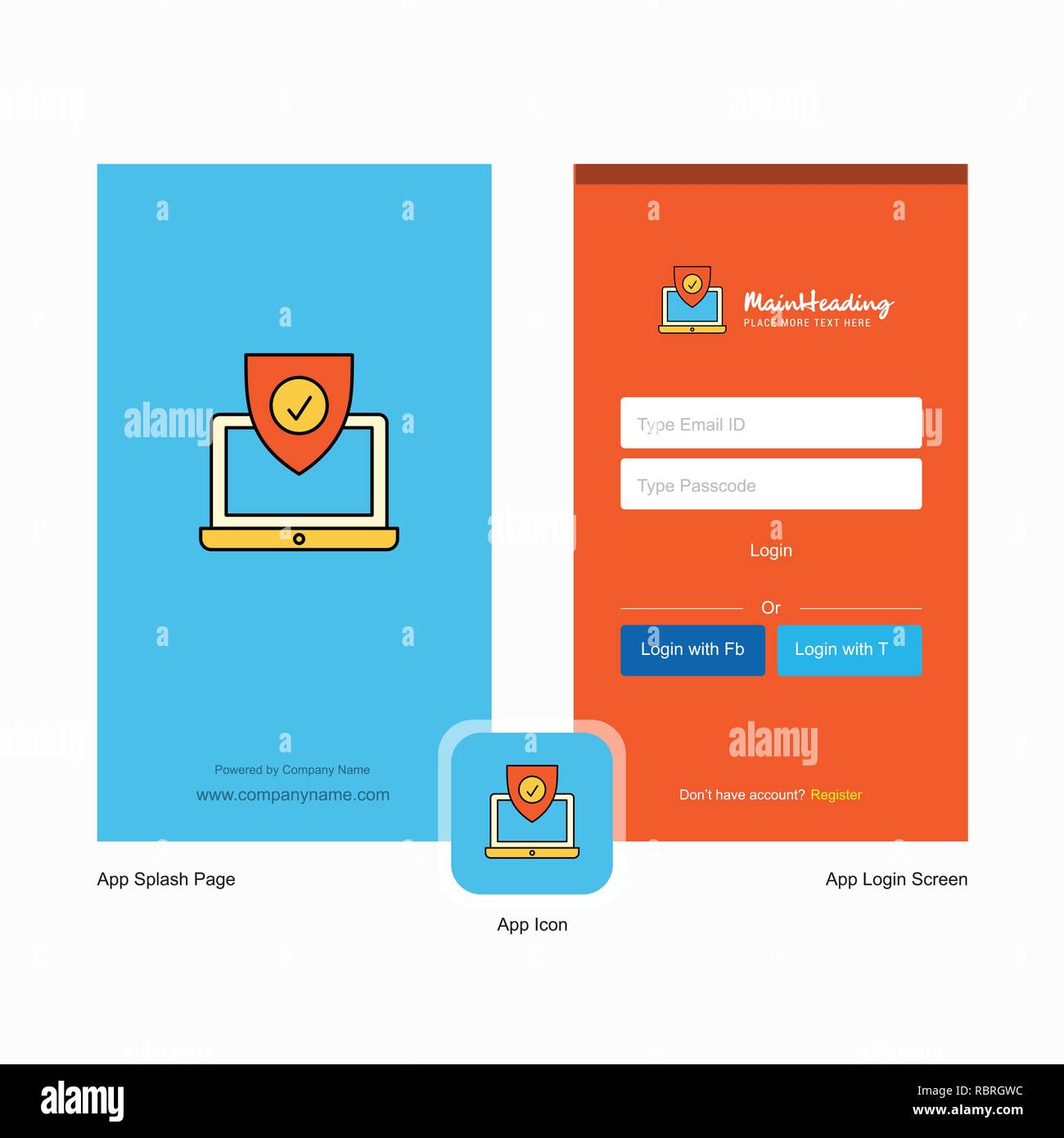 Company Protected laptop Splash Screen and Login Page design with Logo ...