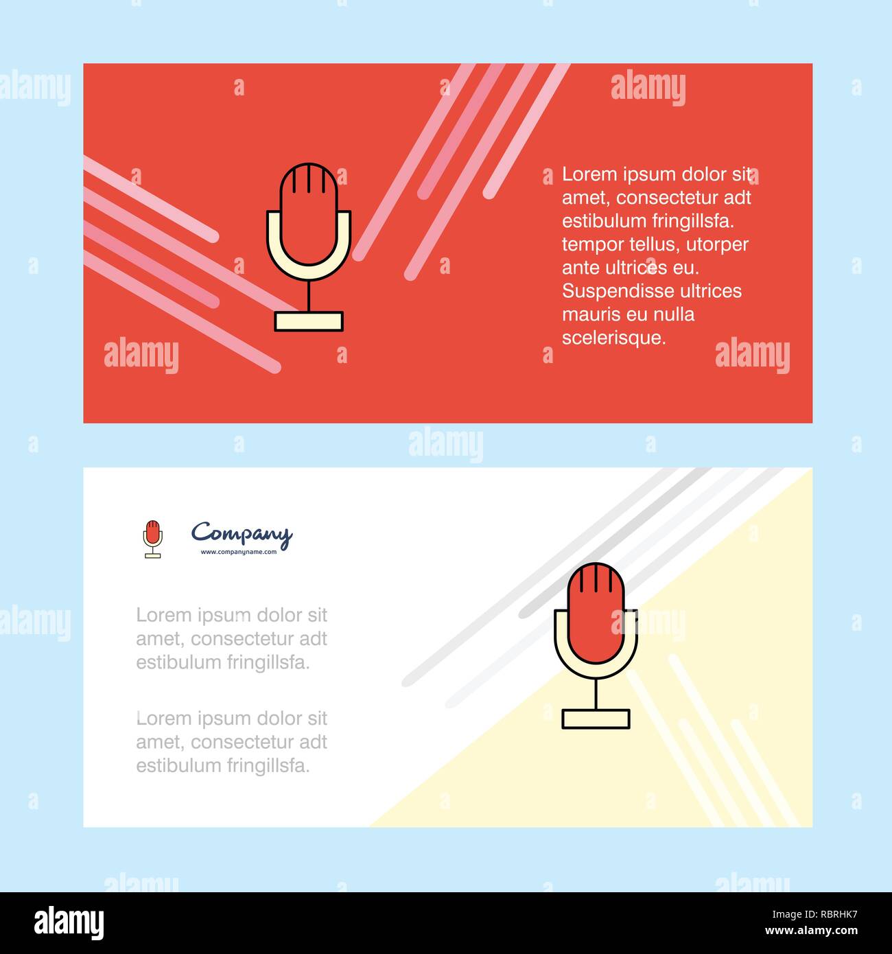 Microphone abstract corporate business banner template, horizontal ...