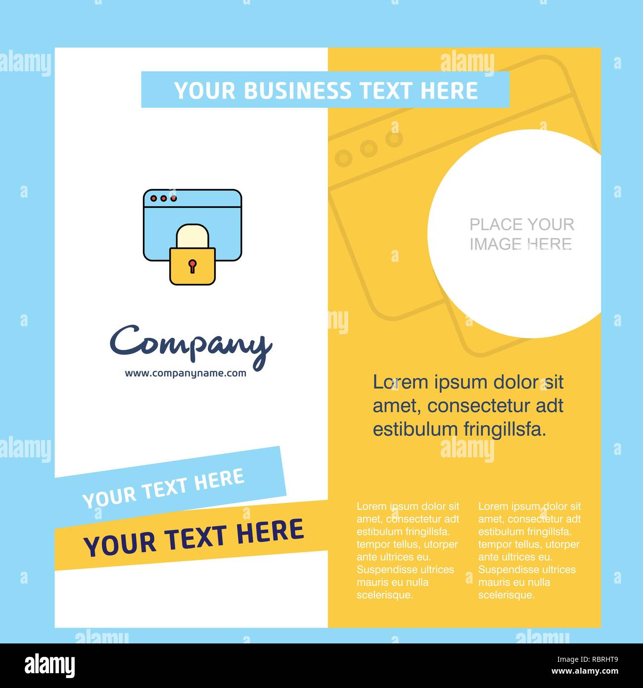 Locked website Company Brochure Template. Vector Busienss Template ...