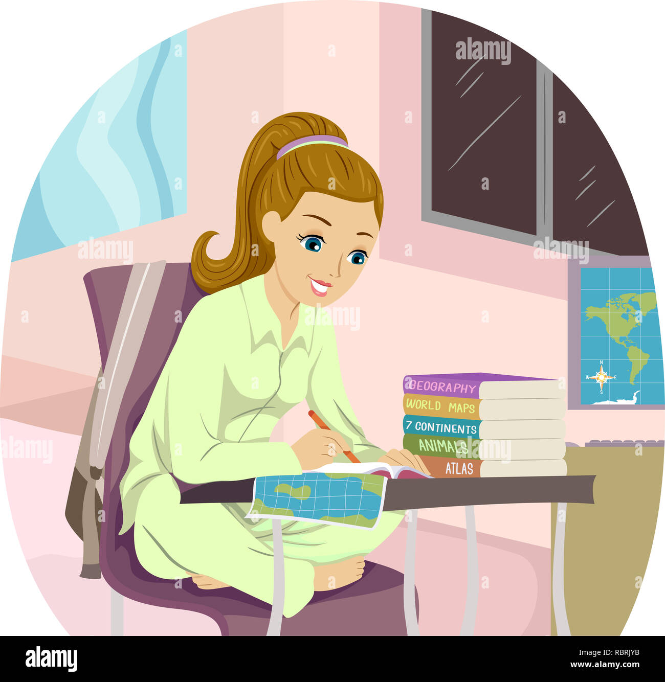 Woman writing clipart hi-res stock photography and images - Alamy