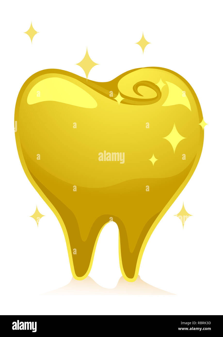 Illustration of a Shiny Golden Tooth Stock Photo - Alamy