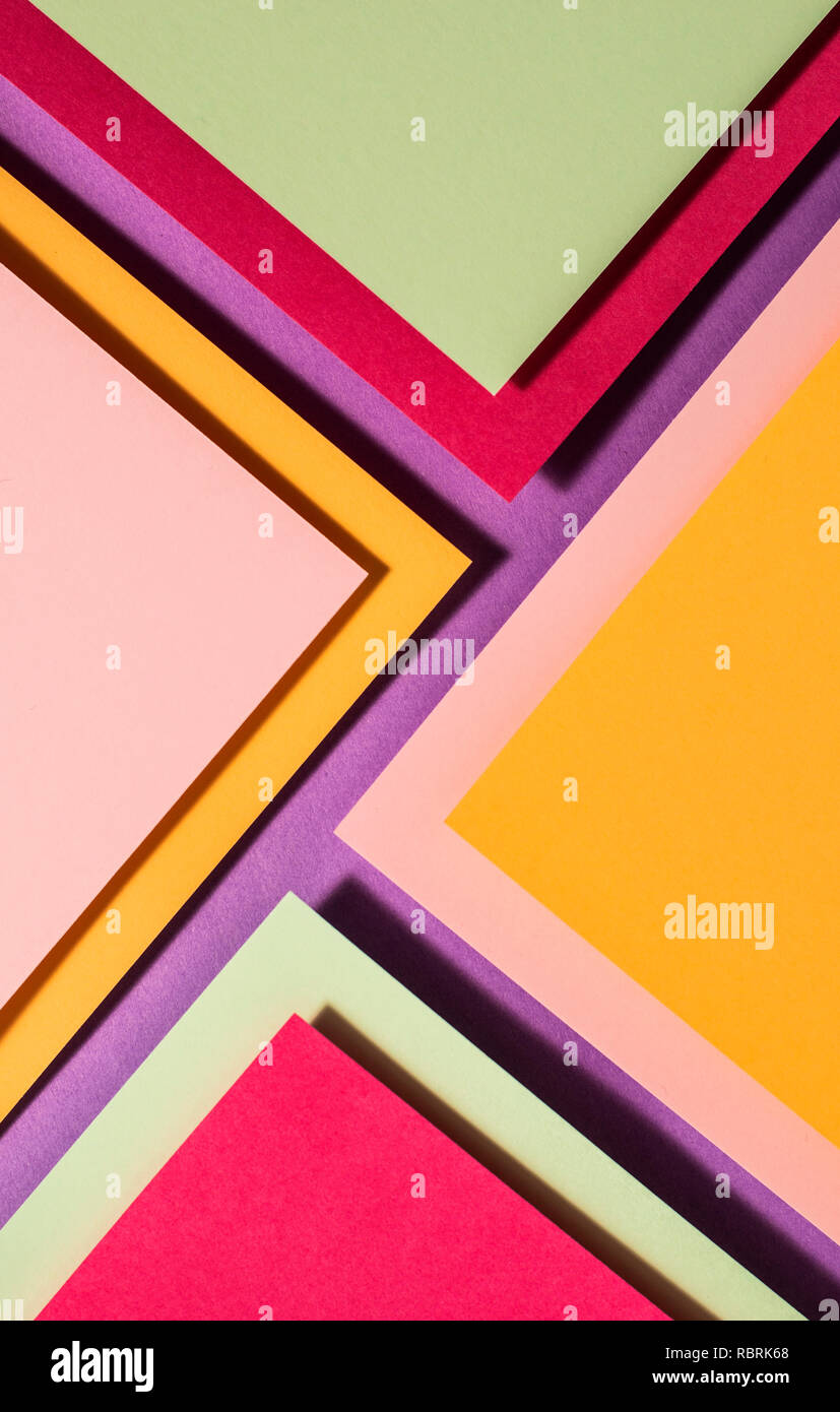 Vibrant colors palette paper design. Geometric shapes. Abstract ...