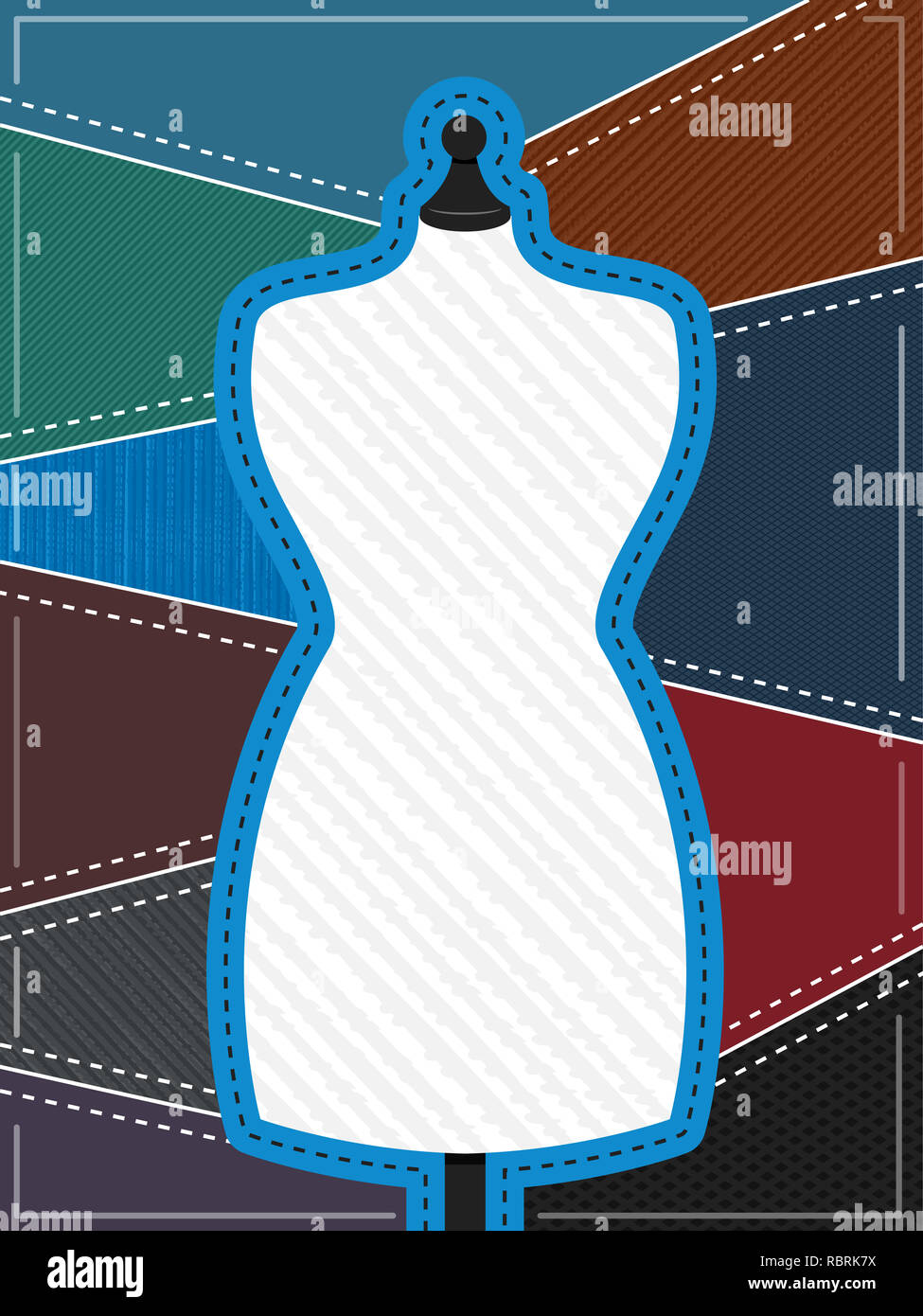 Illustration of a Blank Sewing Mannequin Frame with Pants Fabric ...