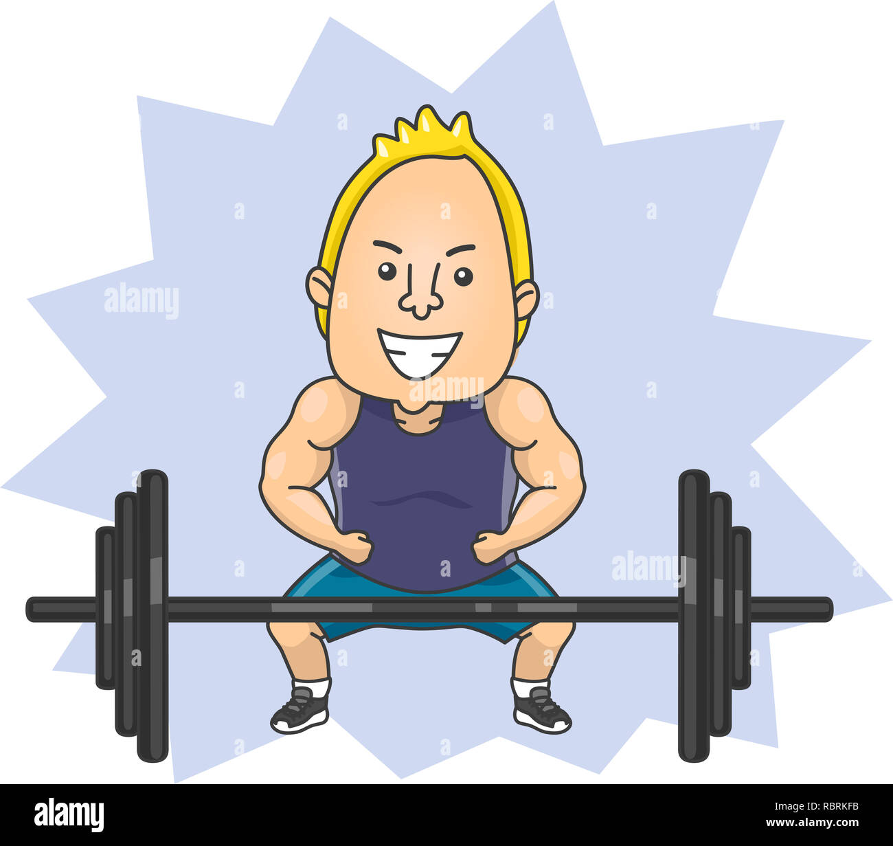 Body building cartoon illustration Cut Out Stock Images & Pictures - Alamy