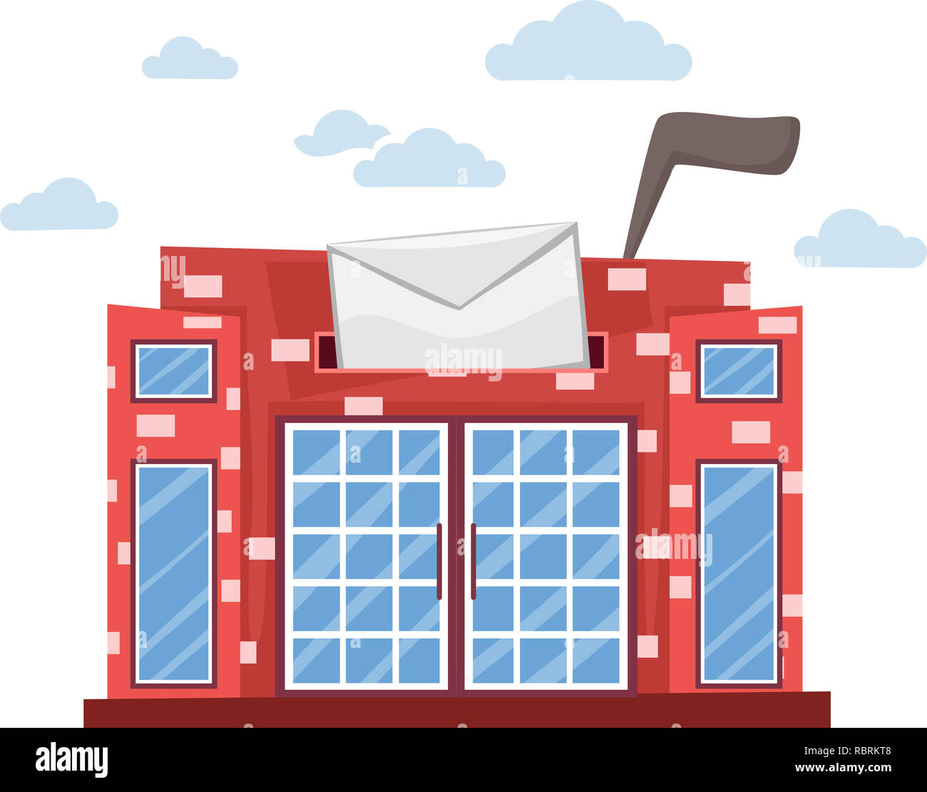 Illustration of an Abstract Post Office Building Looking Like a Mailbox ...