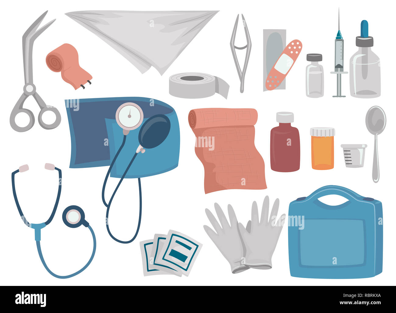 Medical kit cartoon hi-res stock photography and images - Alamy