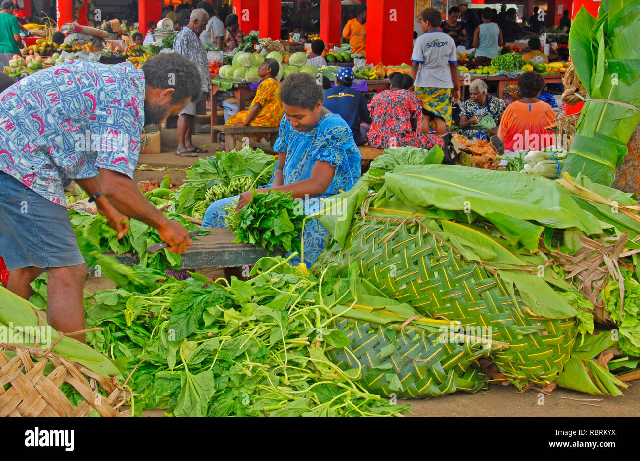 market of fruits and vegetables, Port Vila, Vanuatu Stock Photo - Alamy
