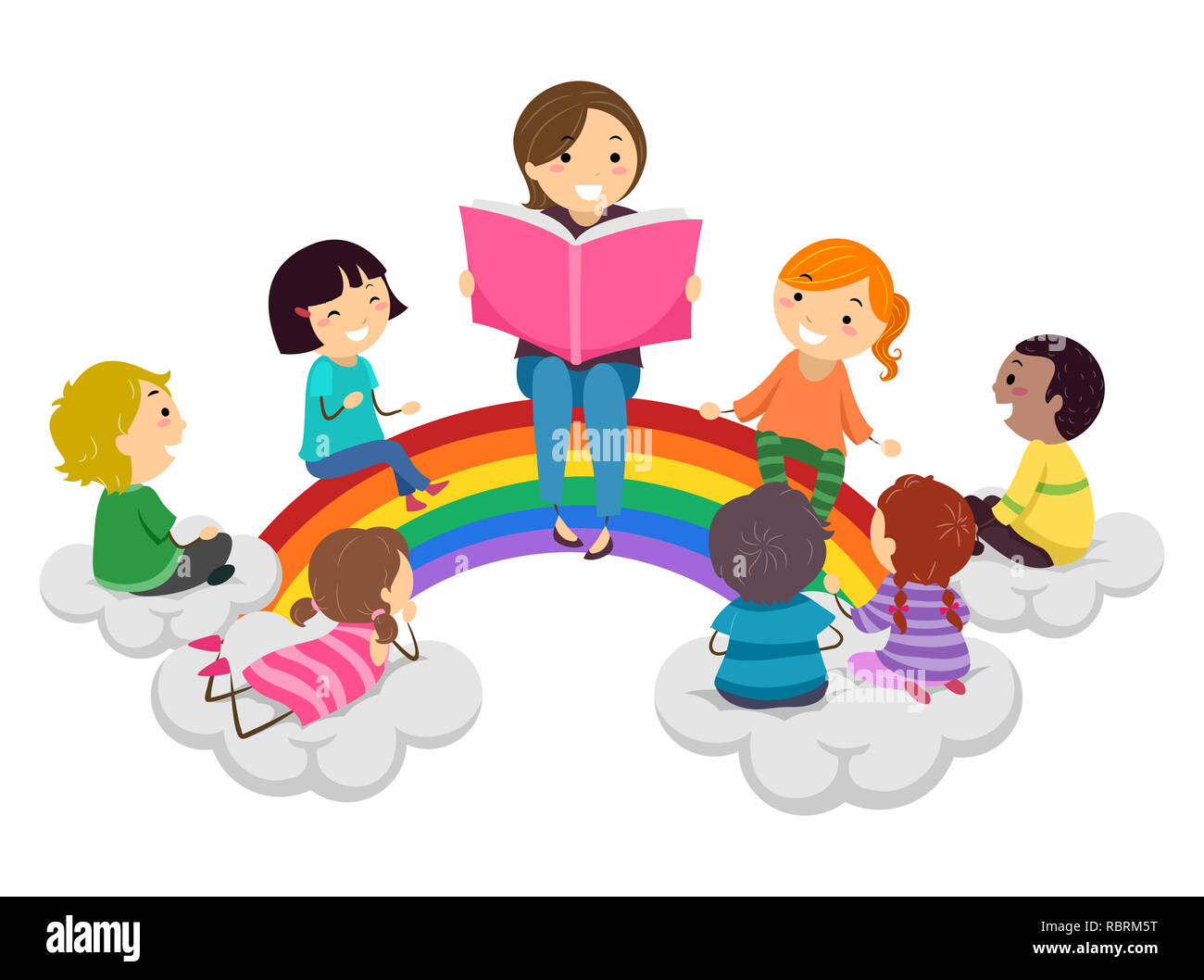 Rainbow sky with kids High Resolution Stock Photography and Images - Alamy