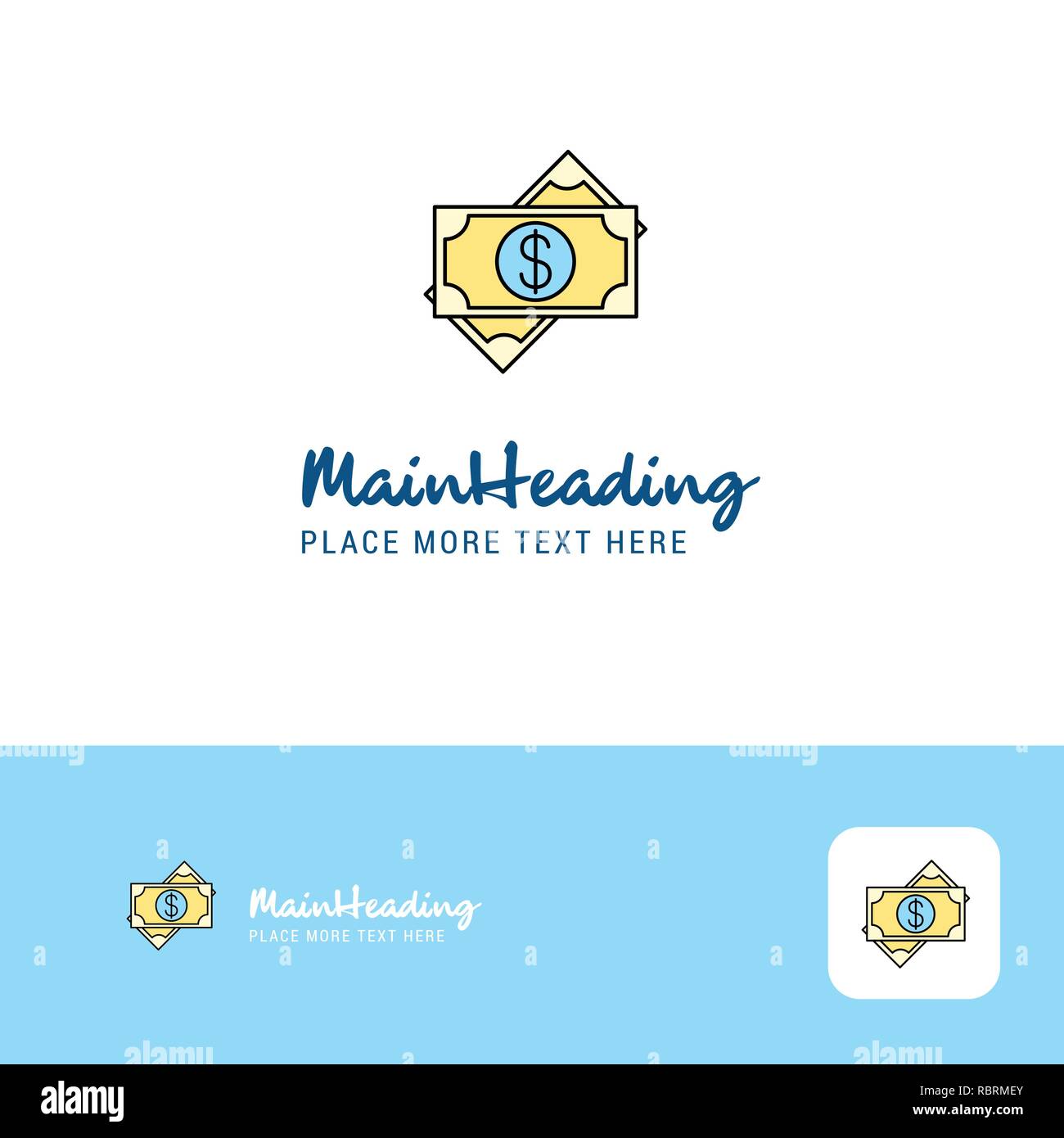 Creative Dollar Logo Design. Flat color Logo place for Tagline. Vector ...