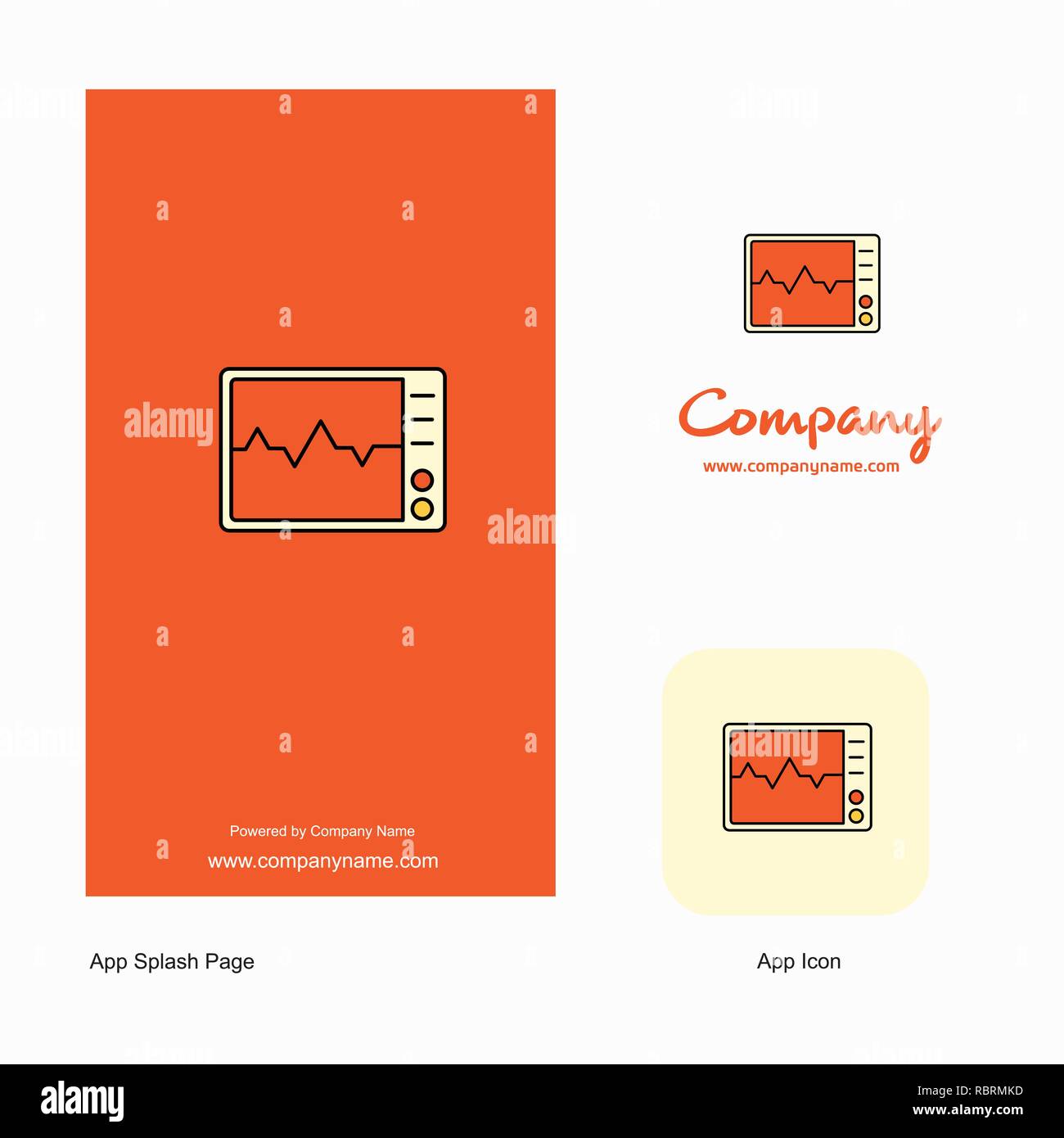 ECG Company Logo App Icon and Splash Page Design. Creative Business App ...