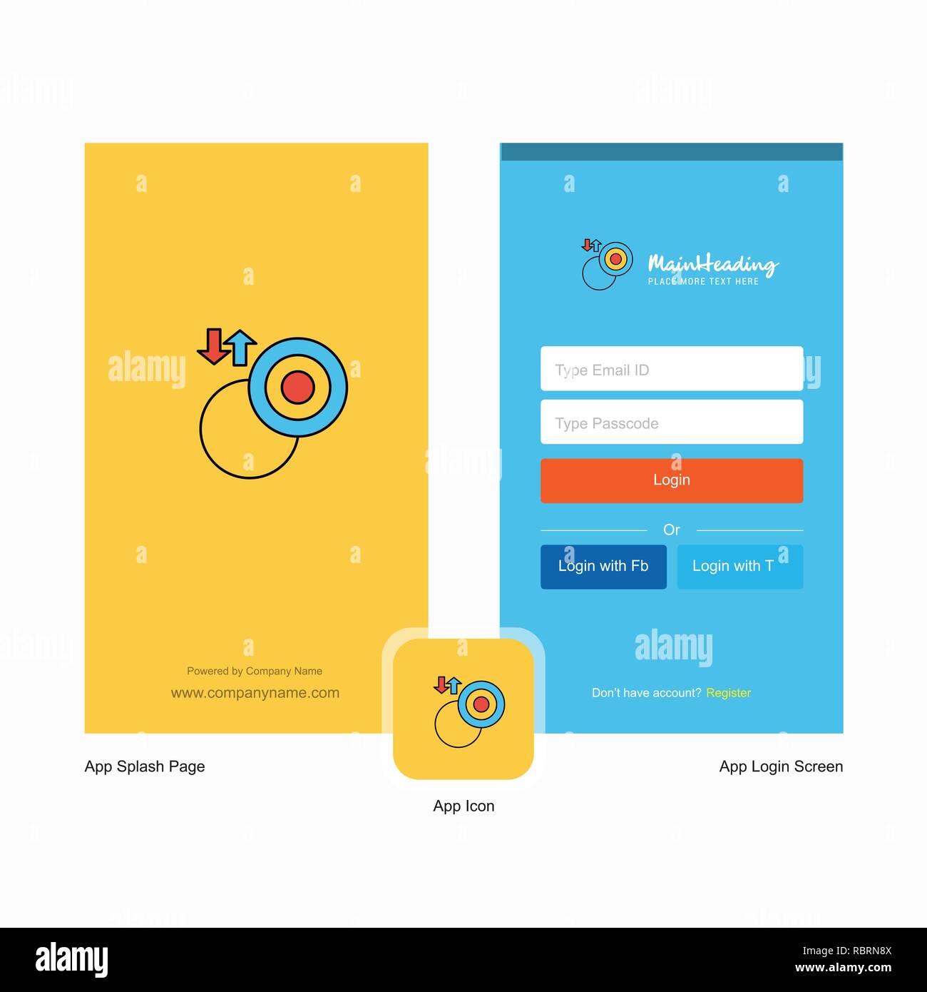Company Target Splash Screen and Login Page design with Logo template ...