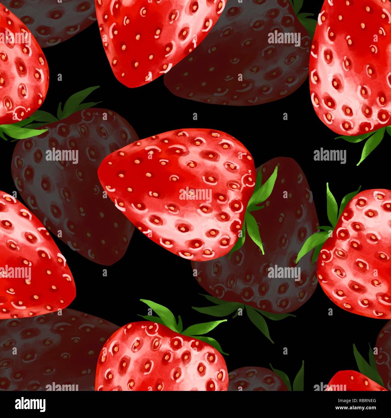 Strawberry. Seamless pattern Stock Photo - Alamy