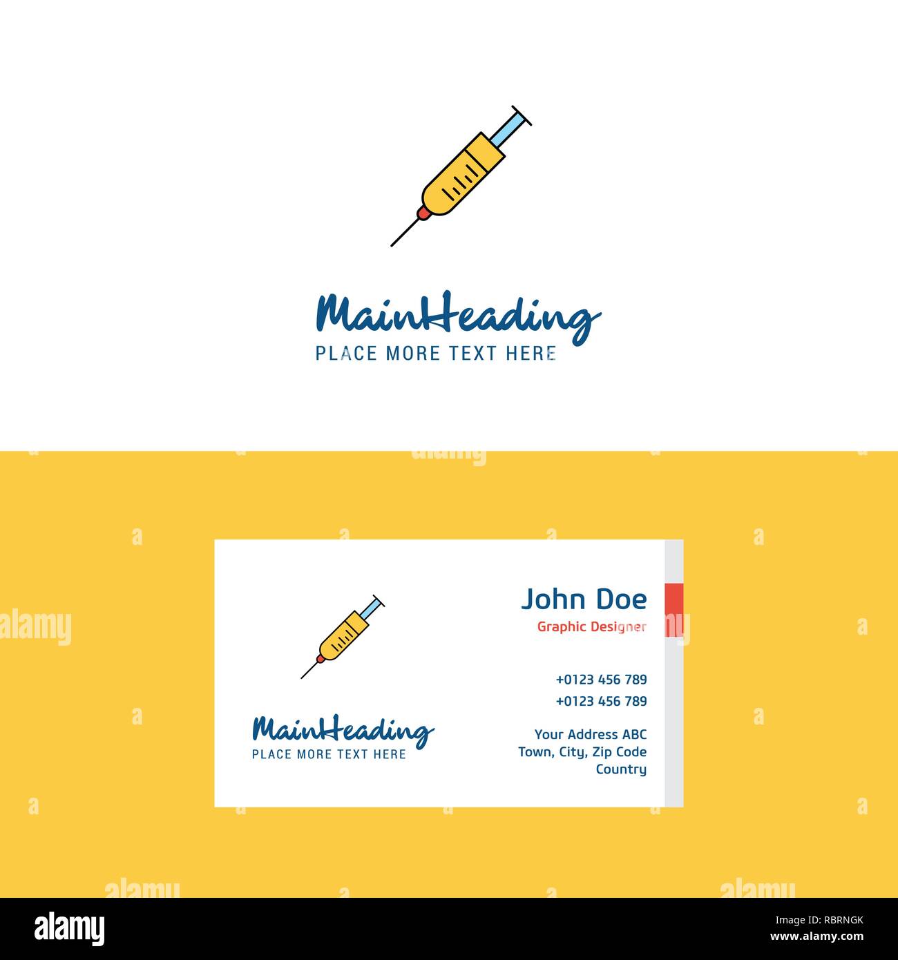 Flat Syringe Logo and Visiting Card Template. Busienss Concept Logo ...