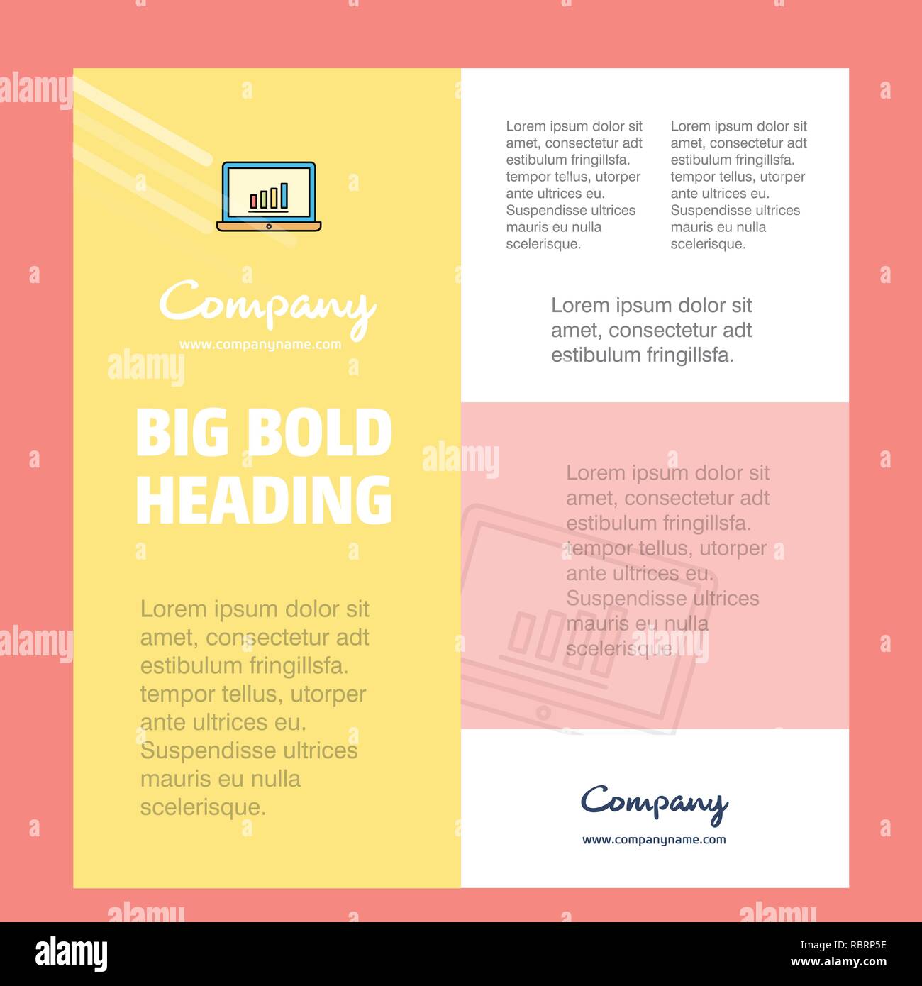 Laptop Business Company Poster Template. with place for text and images ...