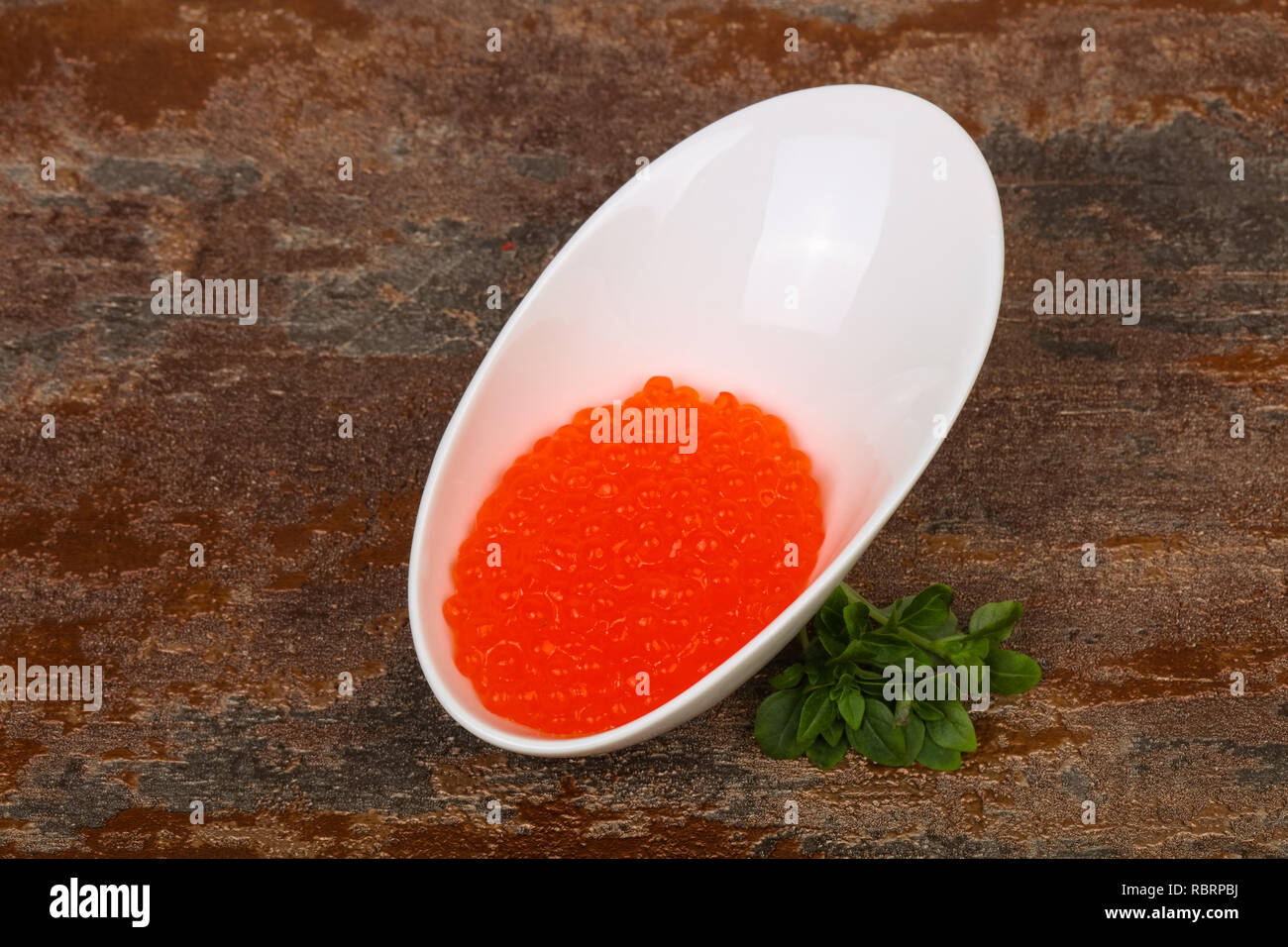 Luxury Red Caviar in the bowl Stock Photo - Alamy