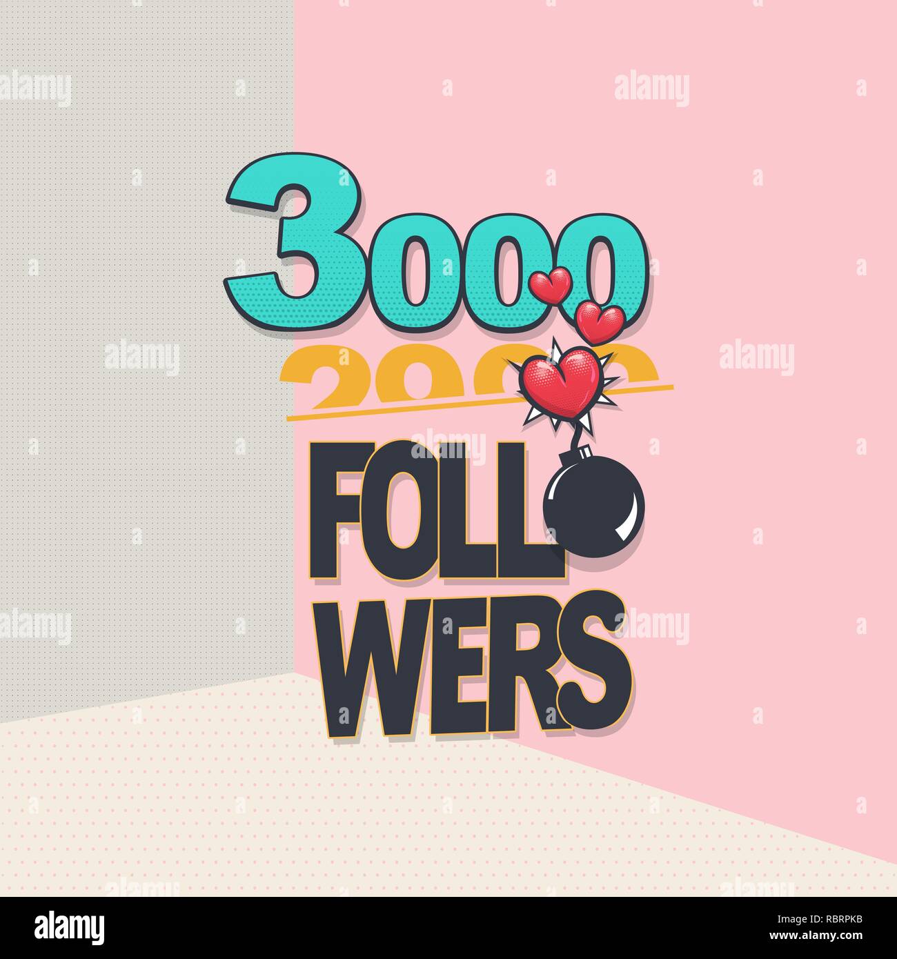 Follower banner comic text pop art design Stock Vector Image & Art - Alamy