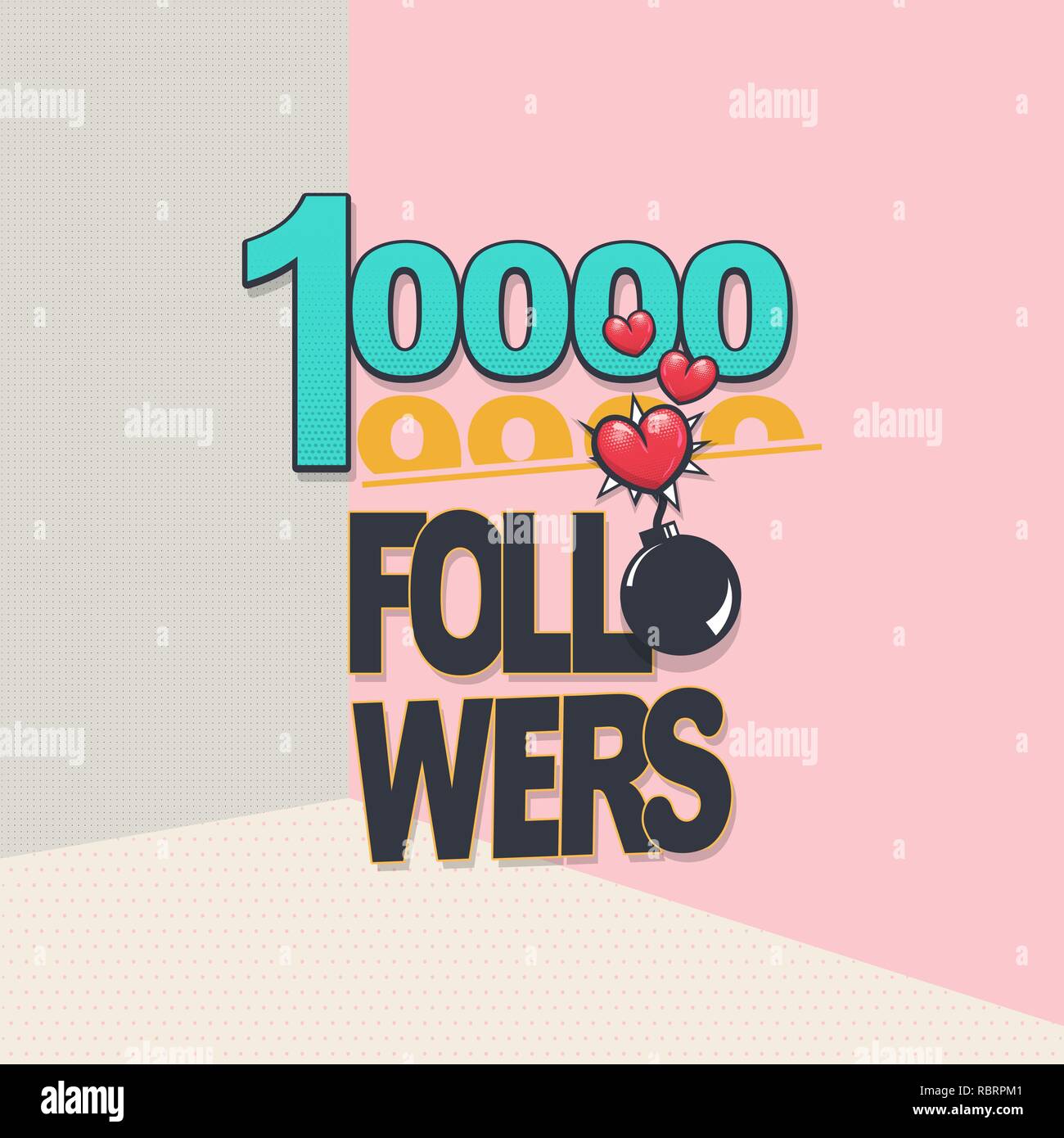 Follower banner comic text pop art design Stock Vector Image & Art - Alamy