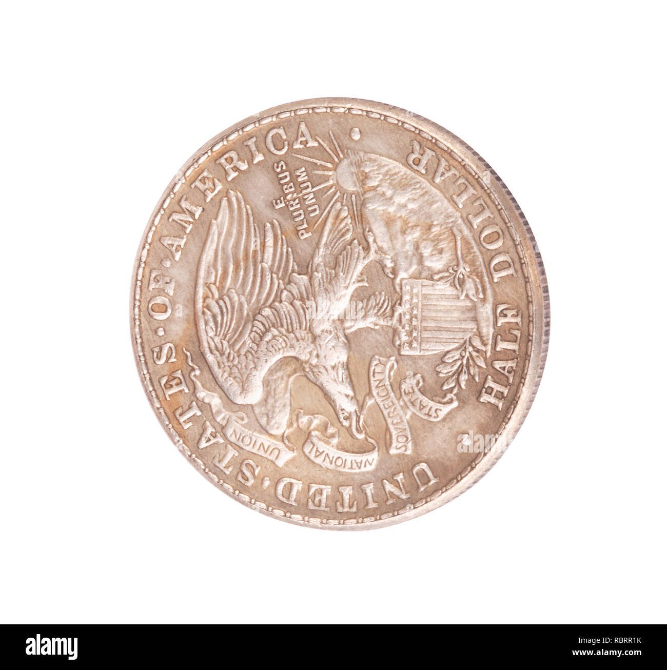 half dollar coin isolated on white background Stock Photo - Alamy