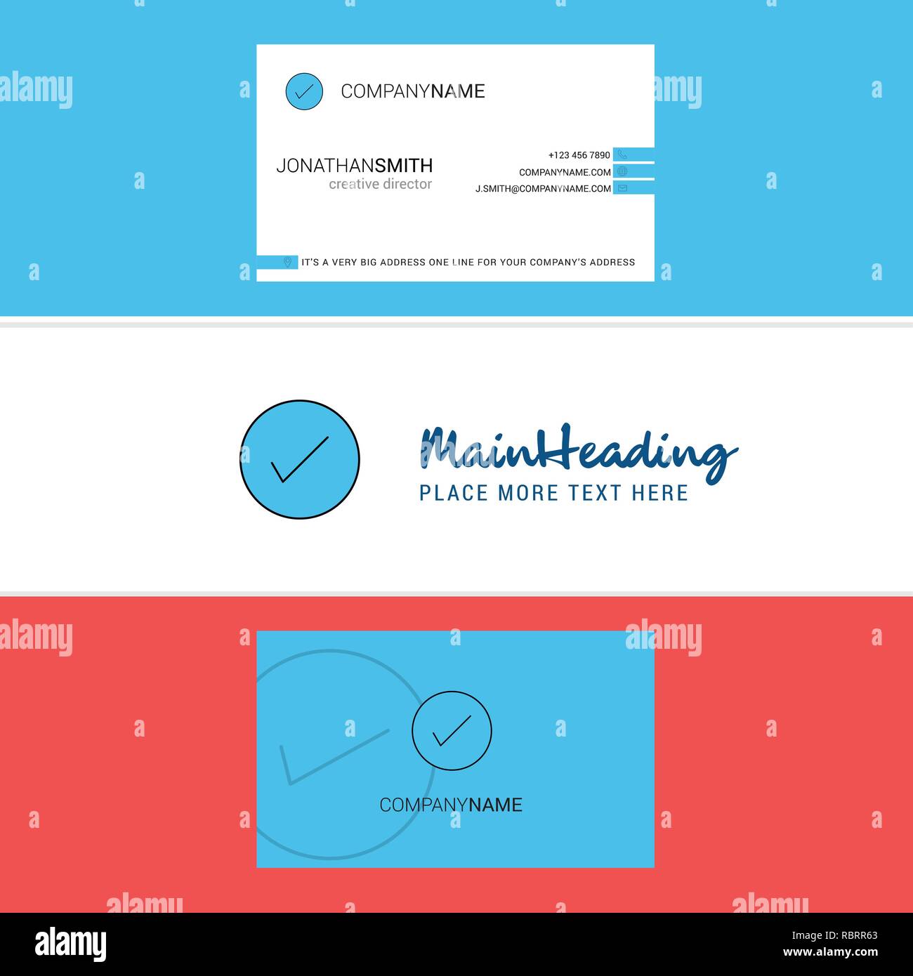 Beautiful Tick Logo and business card. vertical Design Vector Stock ...