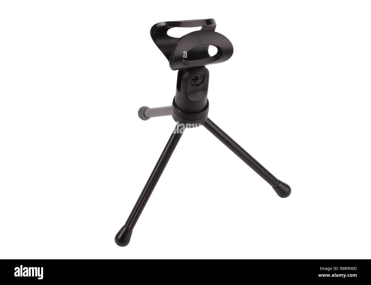 black microphone tripod isolated on white Stock Photo - Alamy