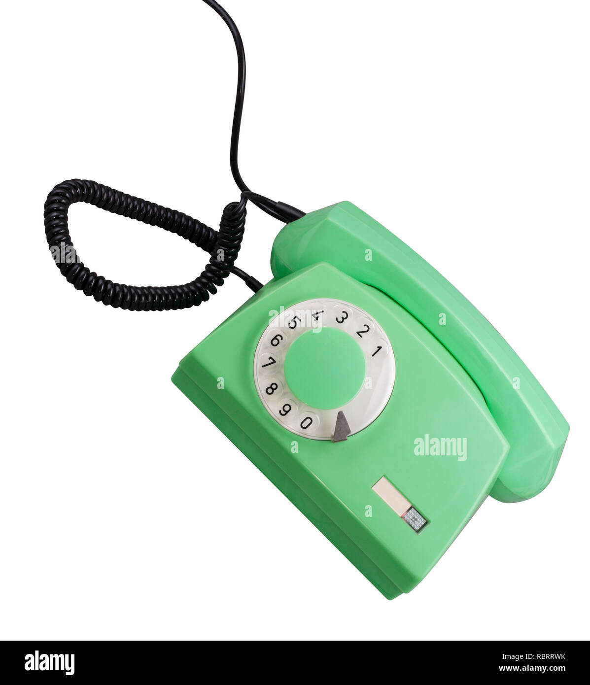 Old Green Rotary Telephone isolated Stock Photo - Alamy