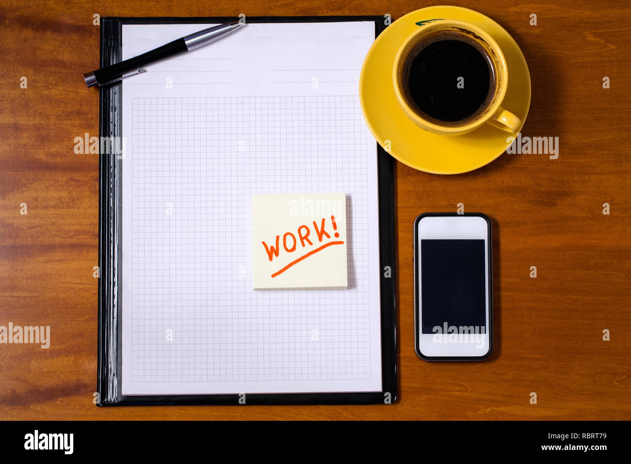 Office table top view Stock Photo - Alamy