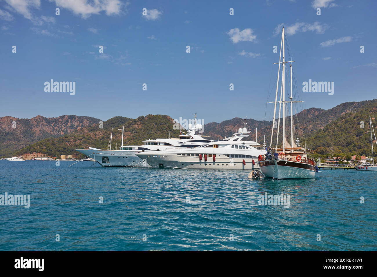 Blue voyage in mediterranean, Gocek, Turkey Stock Photo - Alamy