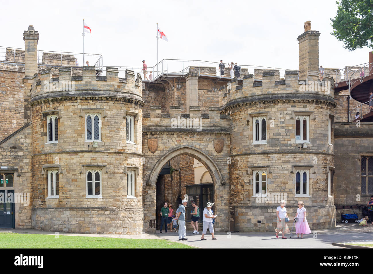 East Gate from castle grounds of Lincoln Castle, Lincoln, Lincolnshire ...