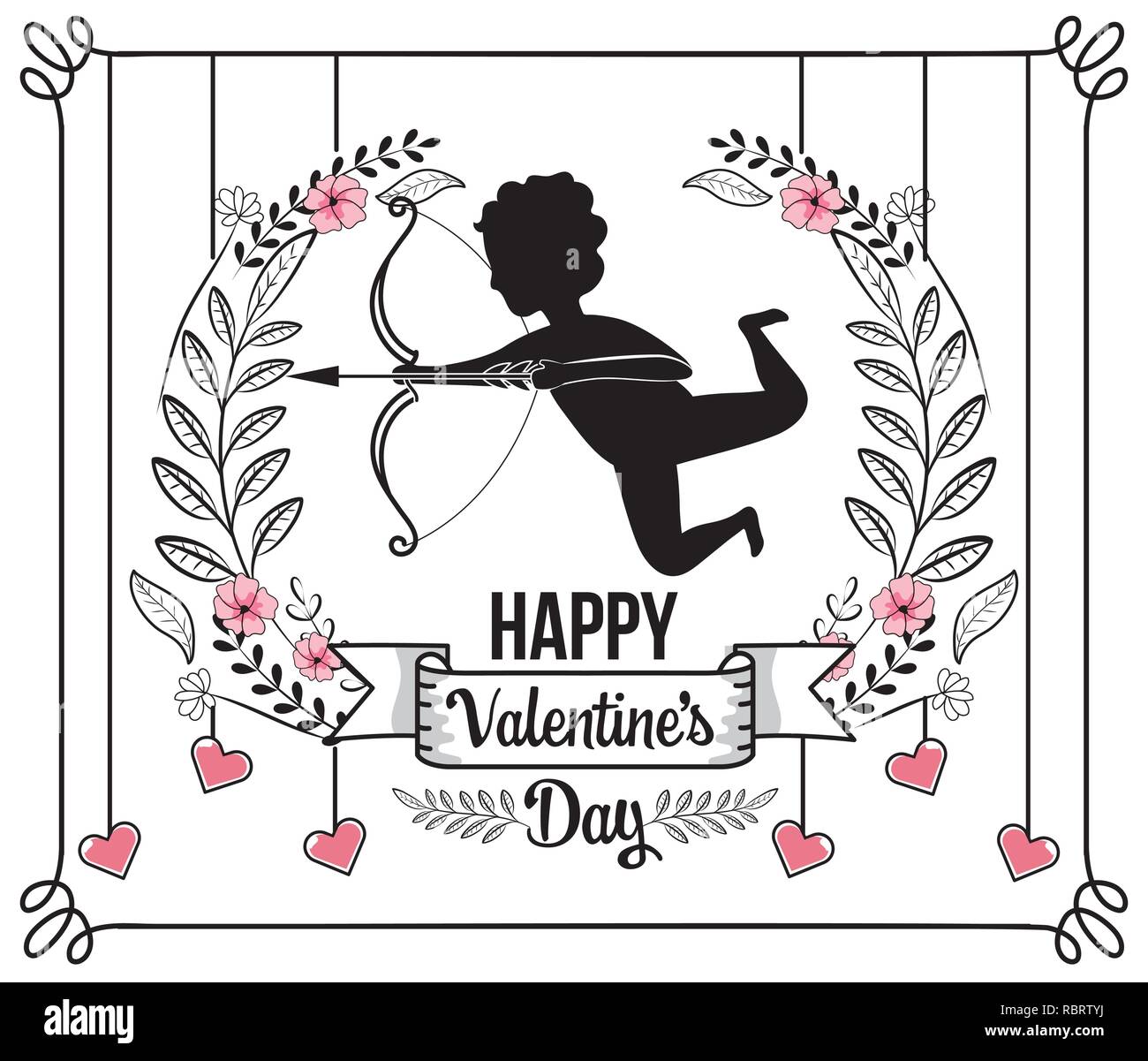 cupid with arrow and arc to valentine day Stock Vector Image & Art - Alamy