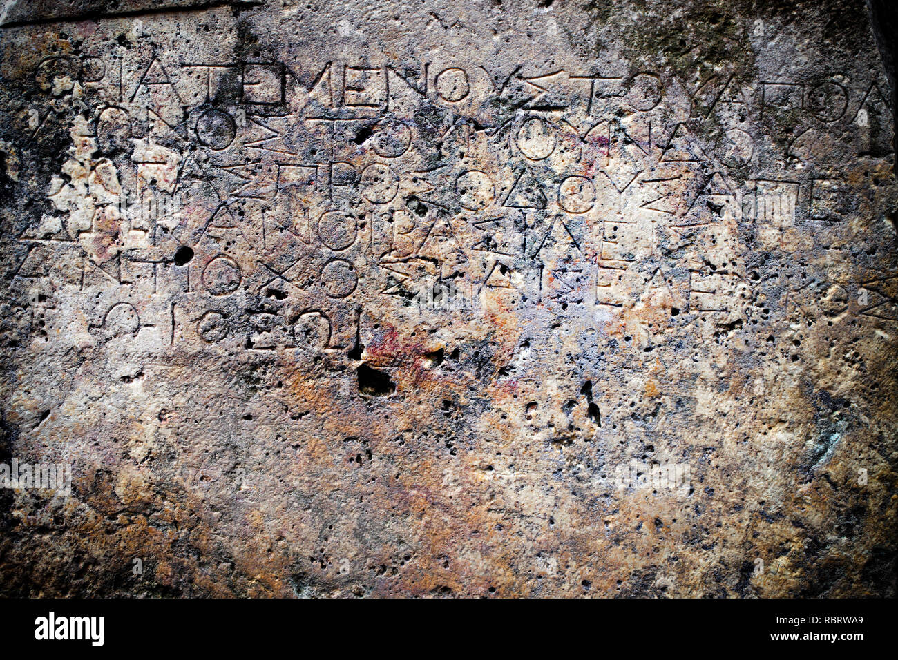 Historical Antique Age Epigraph on Marble Tablet Stone Photo Stock ...