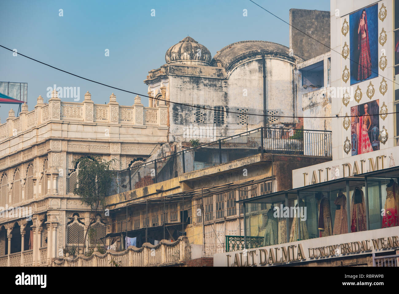 Detail of a street in Chandni Chowk, Delhi, India Stock Photo - Alamy