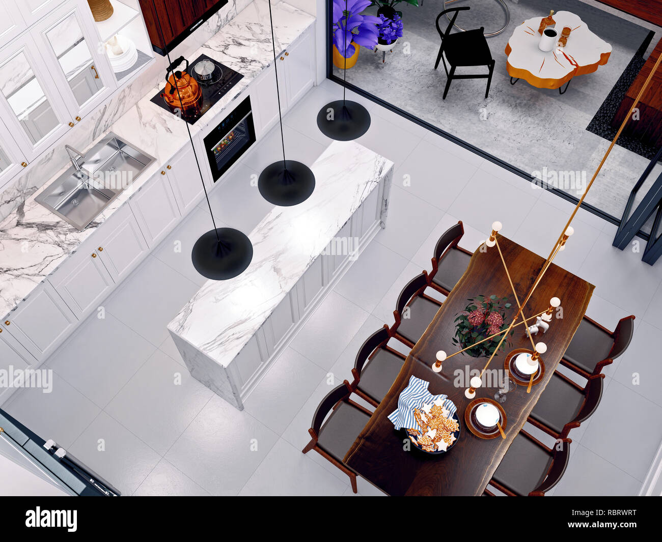 Modern 3d kitchen model hi-res stock photography and images - Alamy