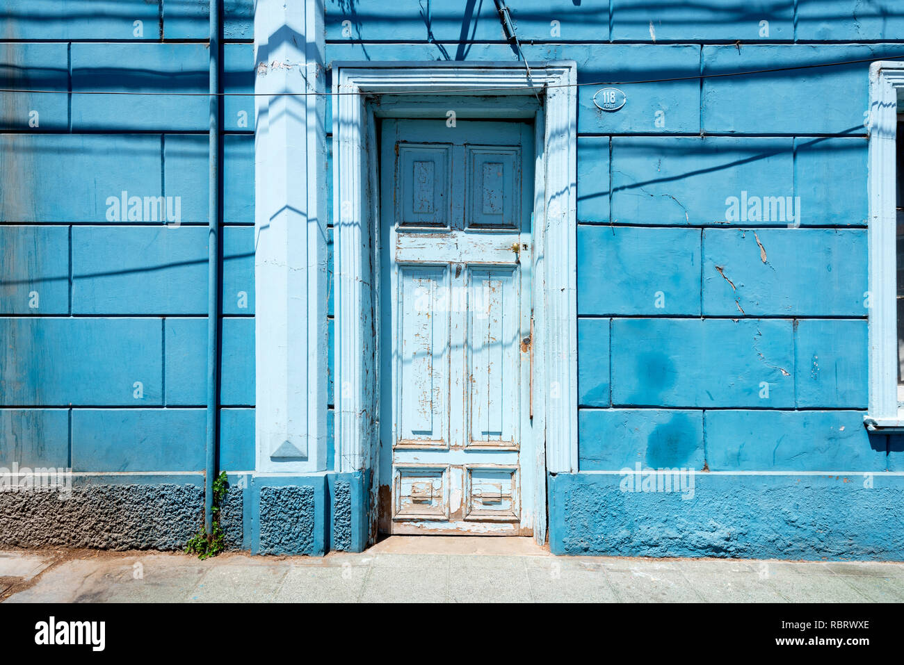 Old stonework blue door hi-res stock photography and images - Alamy