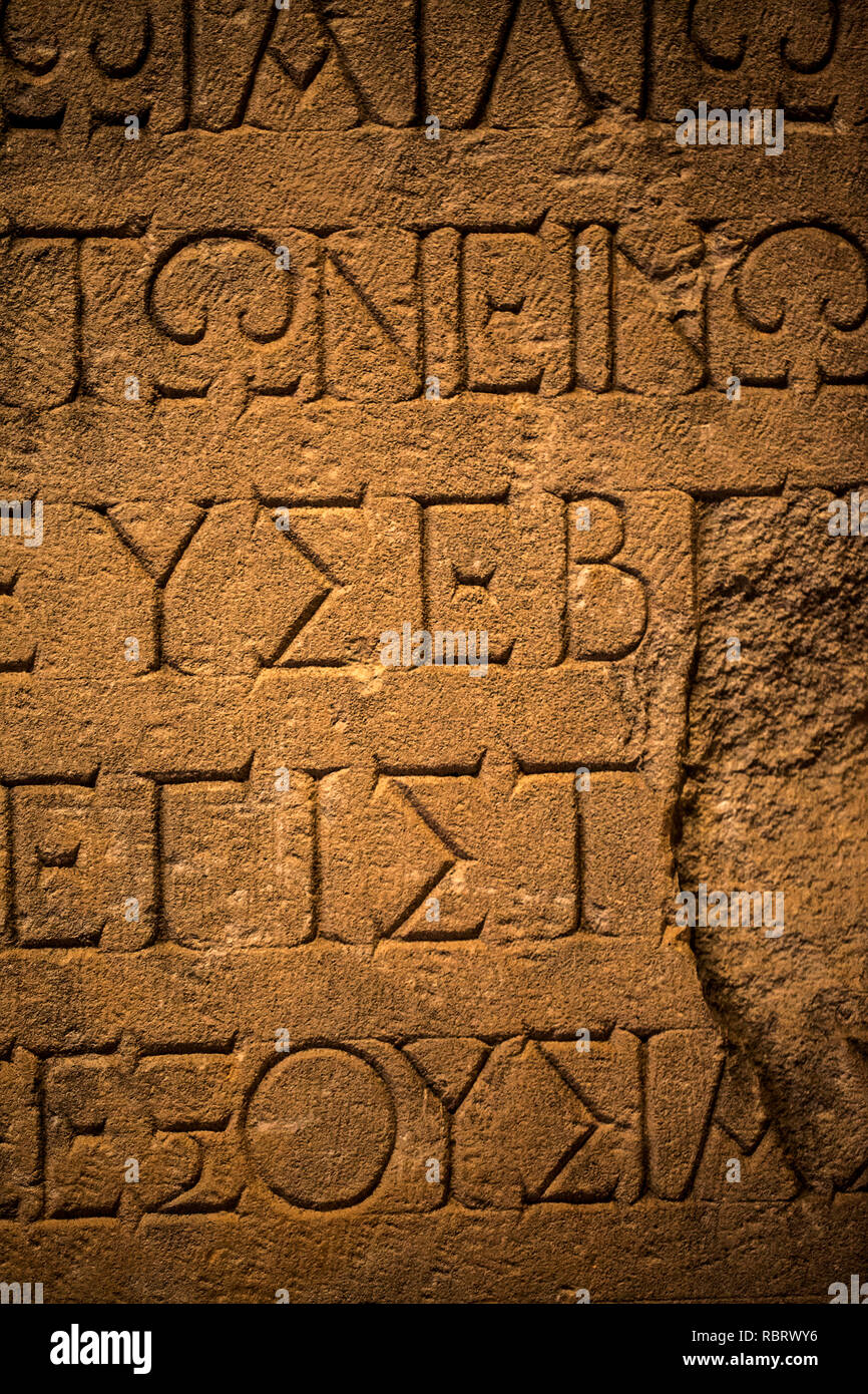 Historical Antique Age Epigraph on Marble Tablet Stone Photo Stock ...