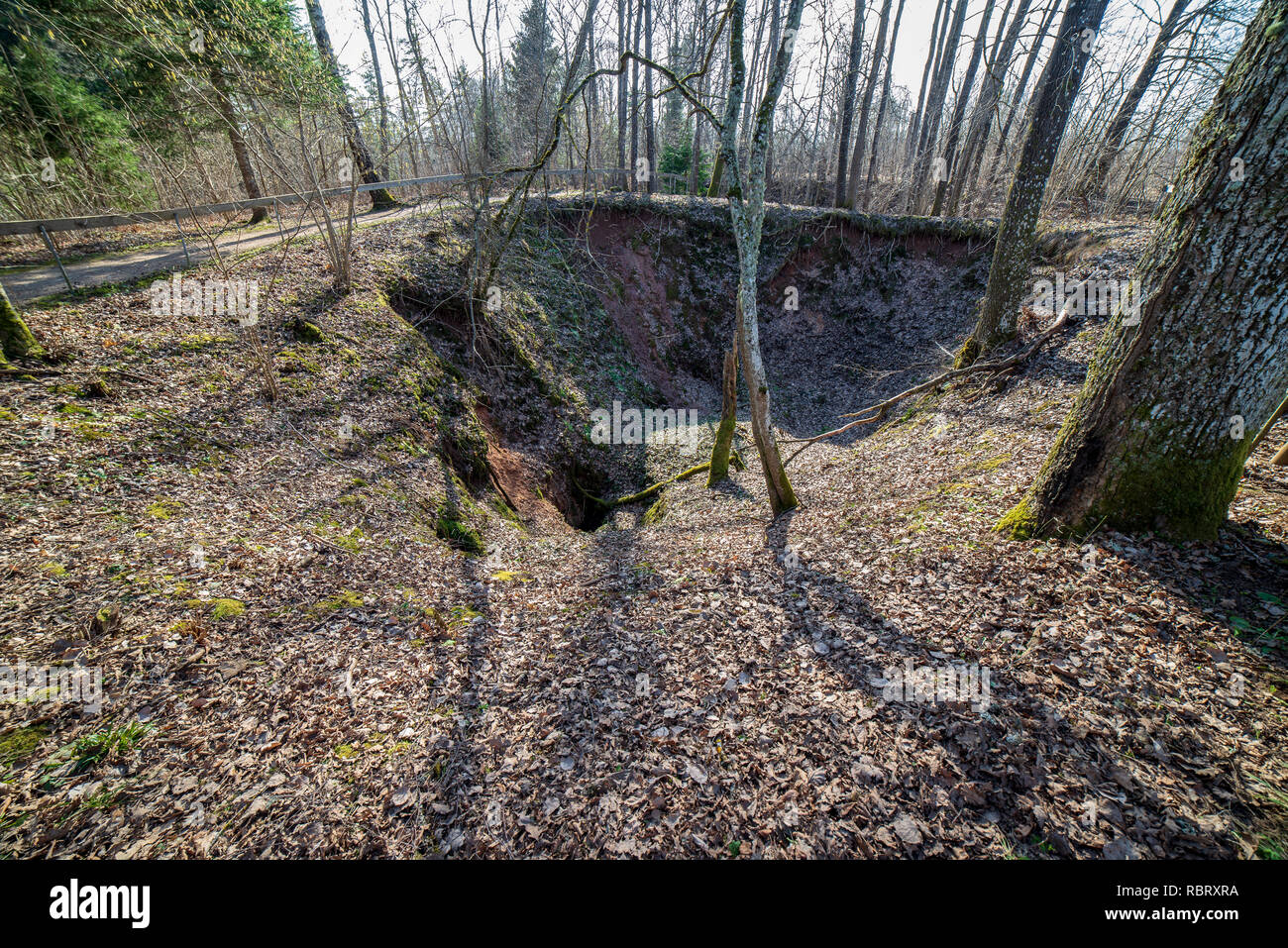 sandstone cave with underground water flow. abstract archeology Stock ...