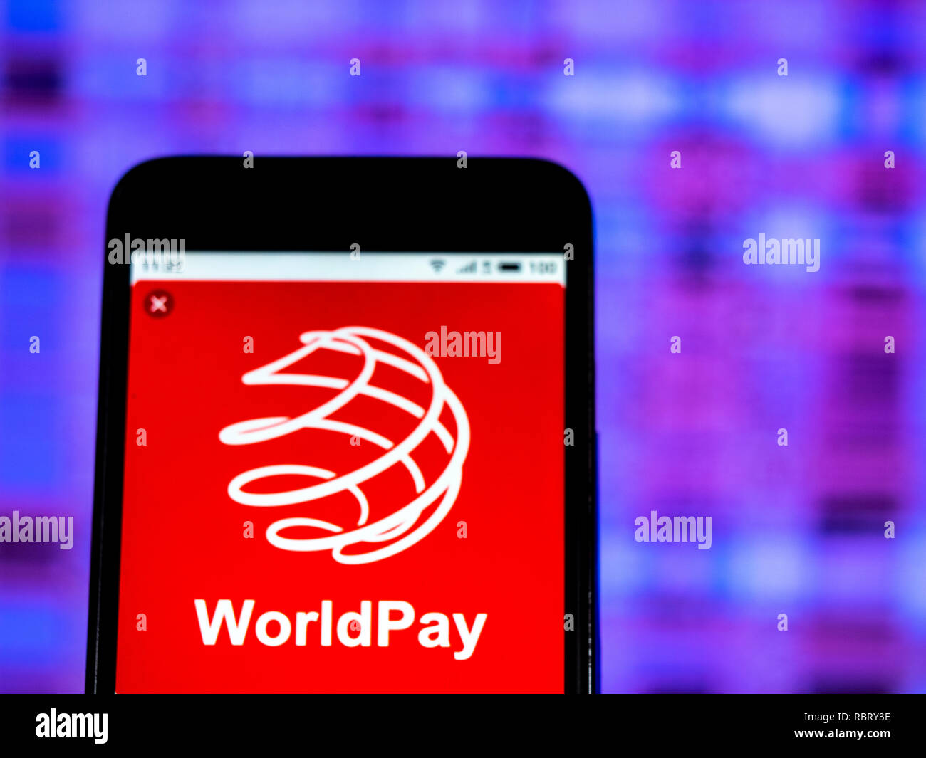 Worldpay Group logo seen displayed on smart phone Stock Photo - Alamy
