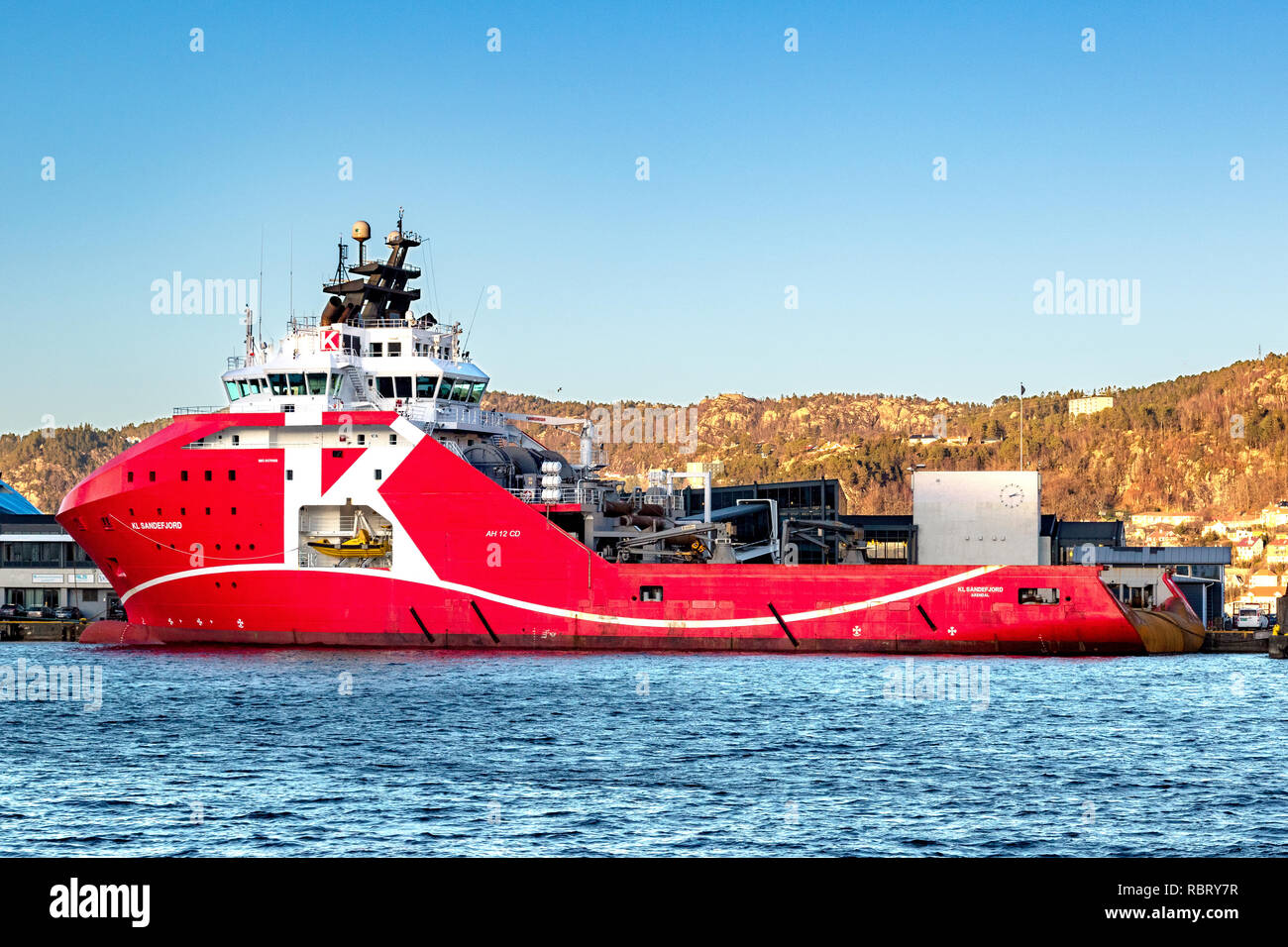 Offshore AHTS Anchor Handling Tug Supply vessel KL Sandefjord in the ...
