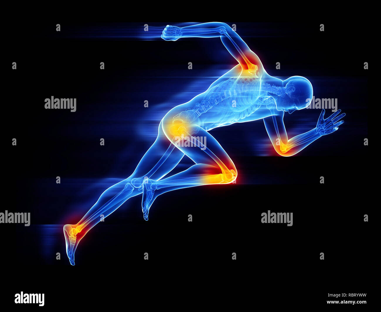 Illustration of a sprinter Stock Photo - Alamy