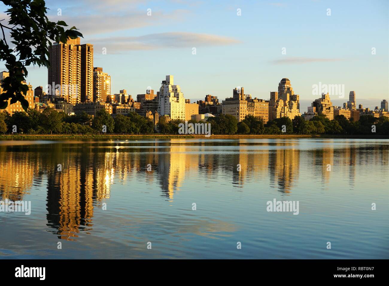 Cityscape reflecting pond sunset city hi-res stock photography and ...