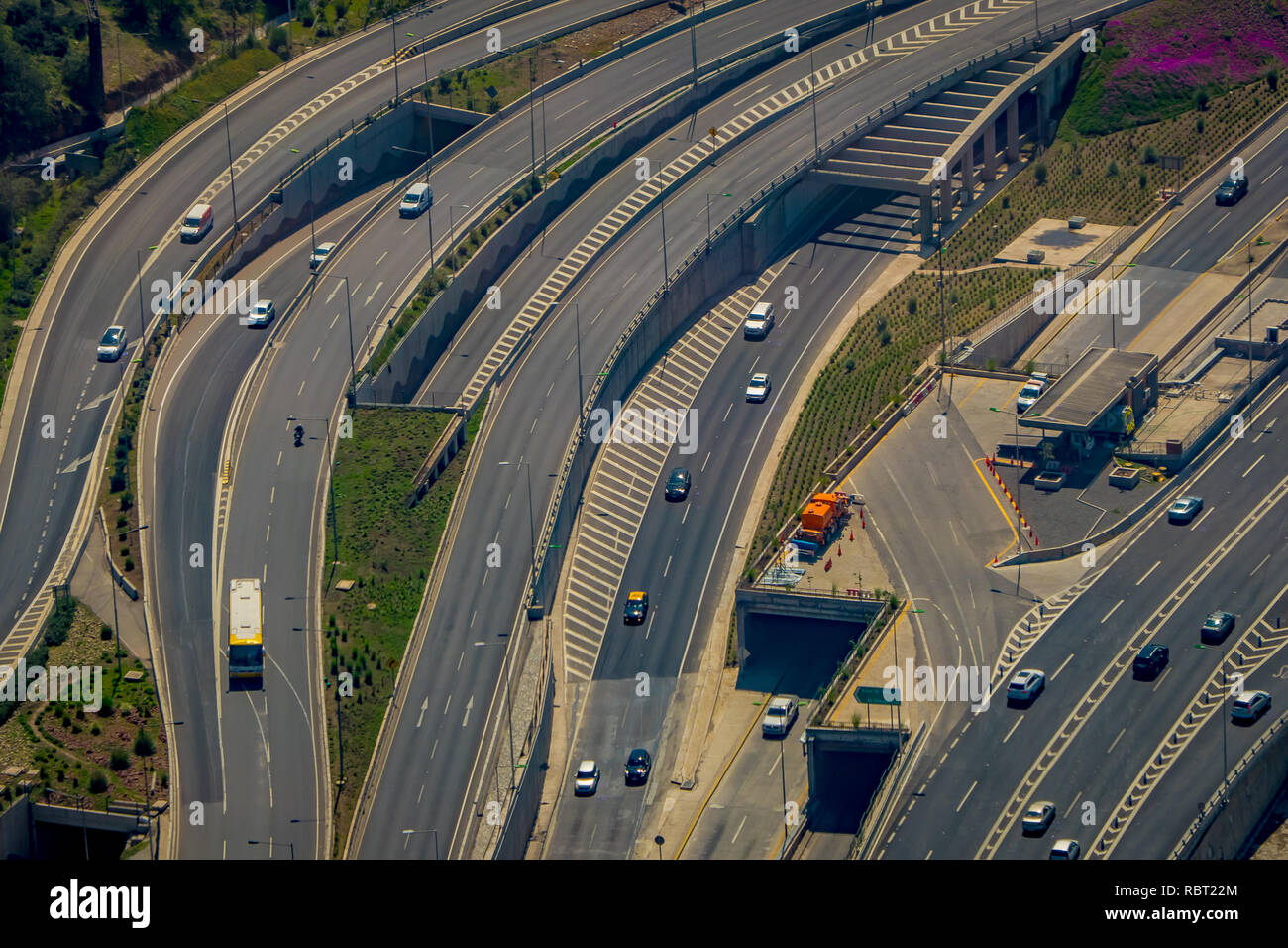 Freeways intersection at Vitacura district in Santiago de Chile Stock ...