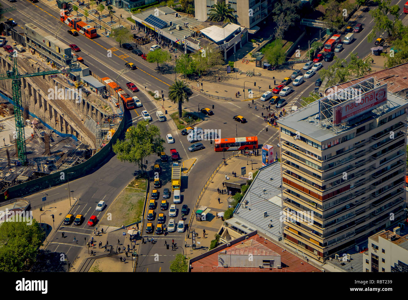 Beautiful view of Santiago city landscape from Costanera Center at in ...