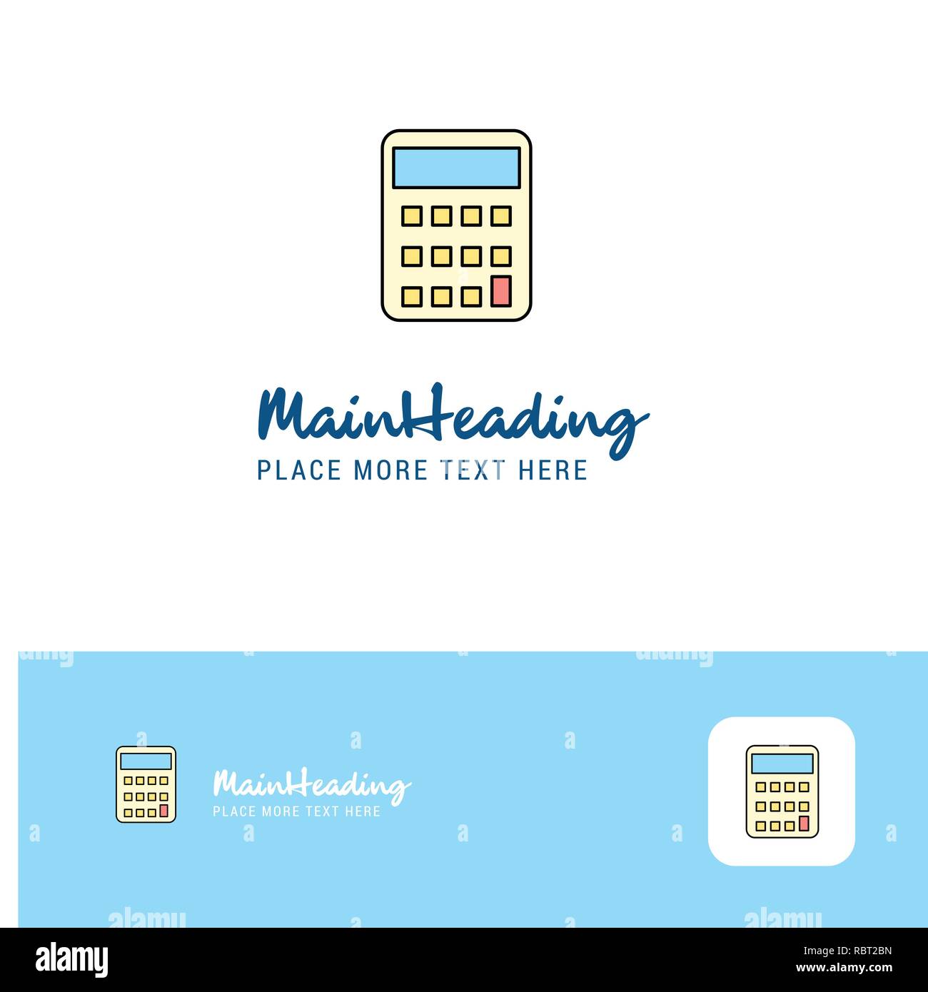 Creative Calculator Logo Design. Flat color Logo place for Tagline ...