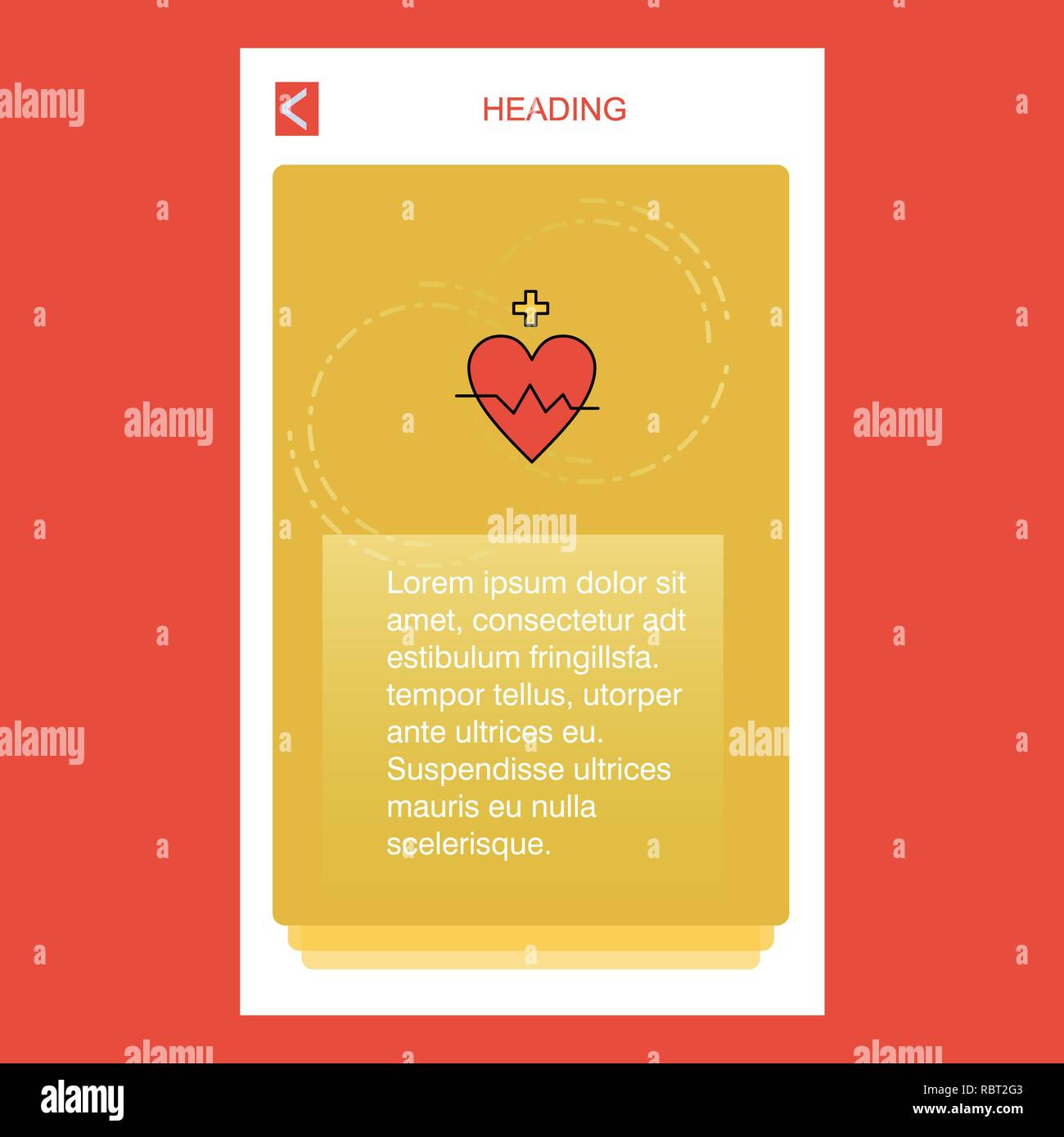 Heart rate mobile vertical banner design design. Vector Stock Vector ...