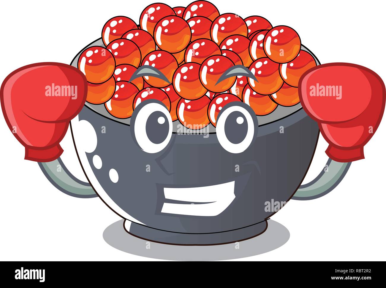 Boxing roe salmon in a cartoon bowl Stock Vector Image & Art - Alamy