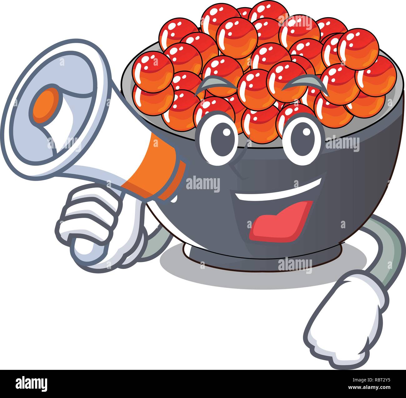 With megaphone roe salmon in a cartoon bowl Stock Vector Image & Art ...