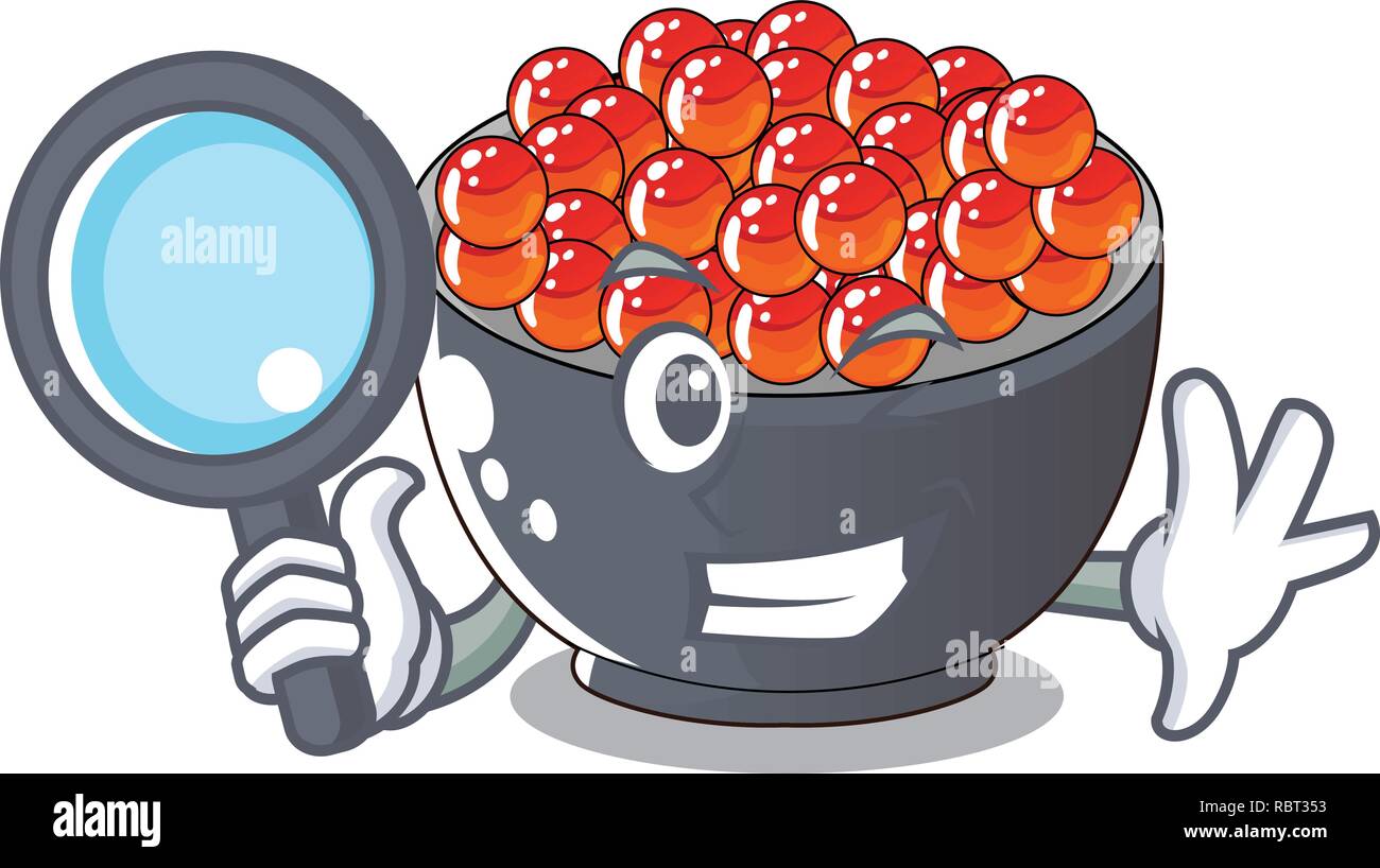 Detective roe salmon on cartoon wooden plate Stock Vector Image & Art ...