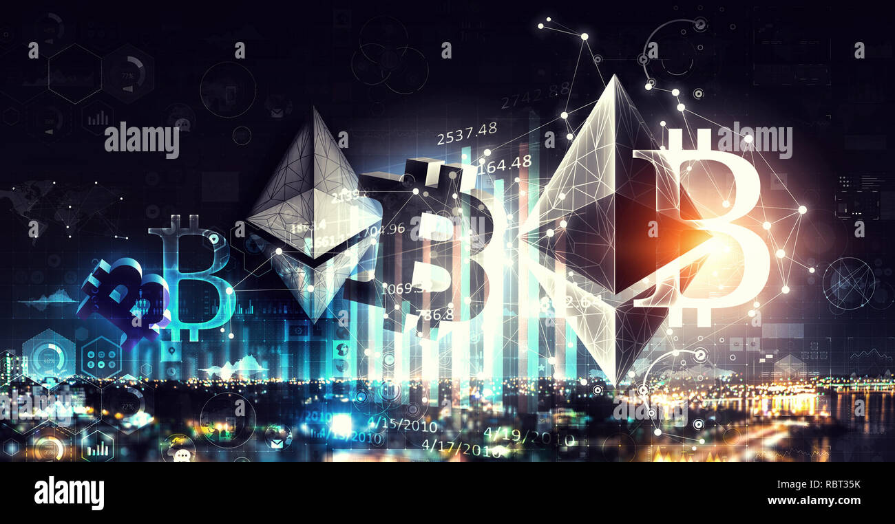 Cryptocurrency background concept Stock Photo - Alamy