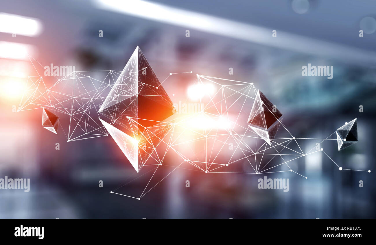 Ethereum symbol and connection lines Stock Photo - Alamy