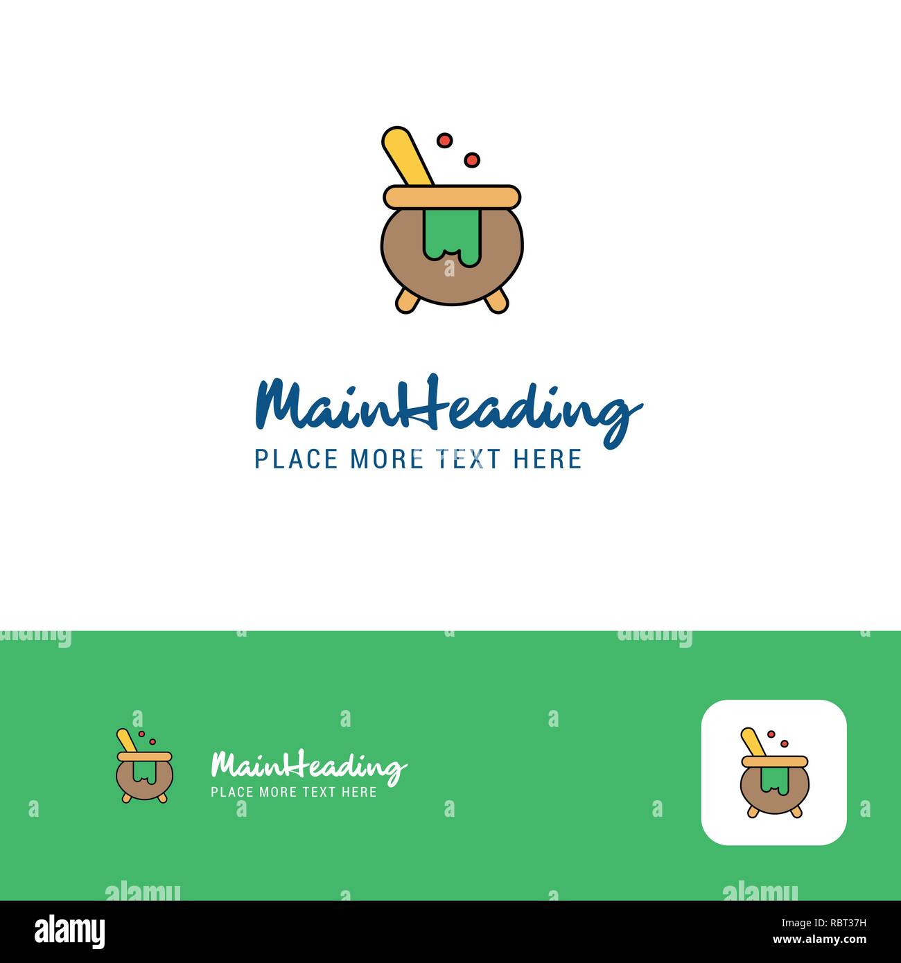 Creative Cooking pot Logo Design. Flat color Logo place for Tagline ...